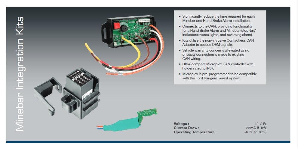 Minebar Integration Kit (With Handbrake Alarm) – Ford Ranger/Everest ...